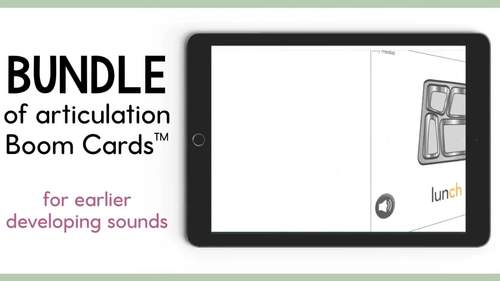 Articulation Cards Speech Therapy BOOM CARDS Middle Sounds with Audio