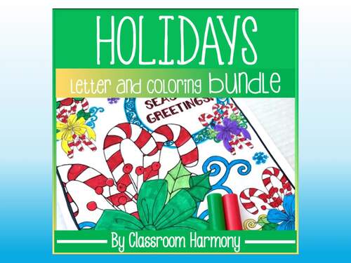 Holidays Throughout the Year Coloring Pages & Letter Writing BUNDLE ...