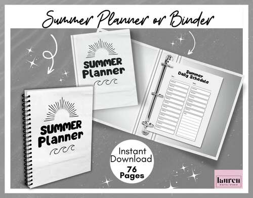 Summer Planner Summer Journal Summer Calendar Summer Reading Summer ...