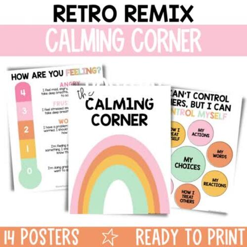 Retro Calming Corner Posters / Calm Down Corner / Retro Remix | TPT