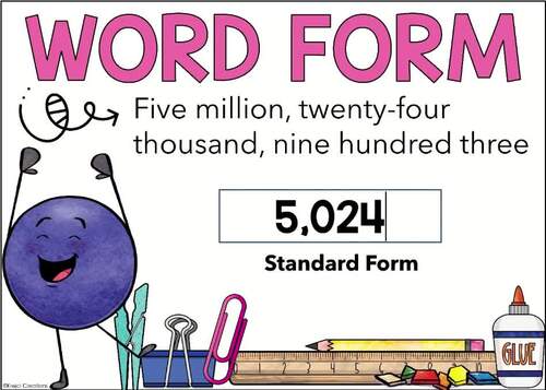 Place Value to the Millions - Word Form to Standard Form Boom Cards ...