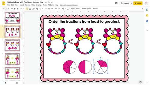 Digital Valentine's Day / Fractions Math Center / Google Classroom