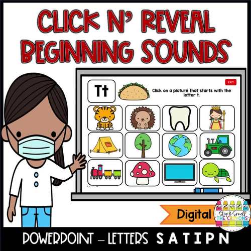 Beginning Sounds | PowerPoint Games | Click n' Reveal Activities| CKHERMD