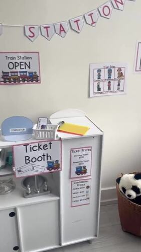 Train Station Dramatic Play Pretend Play Set for Preschool and Kindergarten