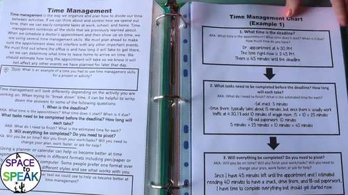 Executive Functioning for Teens Time Management Activities by A Space ...
