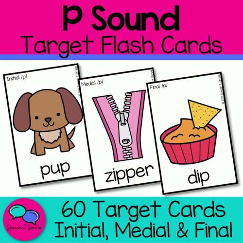 P Sound Articulation Target Cards - Artic - Apraxia - Phonology ...