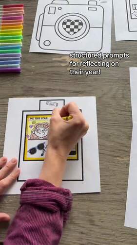 End of Year Activity | Polaroid Memory Book Giant Craft | Writing Pages