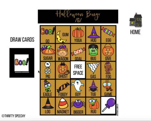 Articulation Bingo | Halloween by Thrifty Speechy | TPT