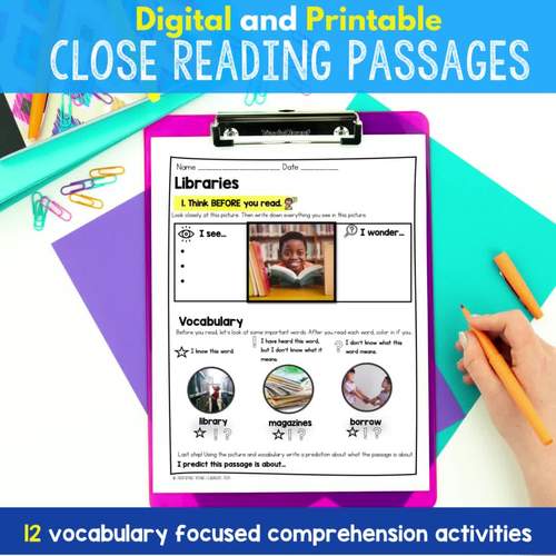 Close Reading Passages | ESL Writing | ESL Reading | ESL Vocabulary ...