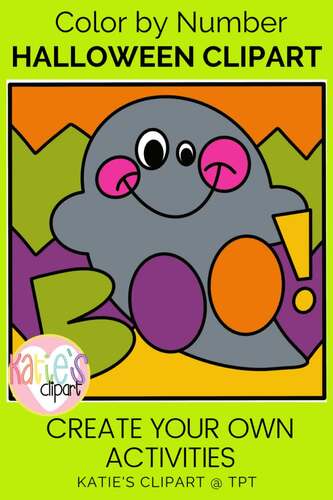 Create Your Own Color By Number Halloween Clip Art Vol. 2 Color By Code ...