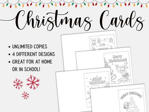 Christmas Card Coloring Pages | Printable Coloring Cards | DIY ...