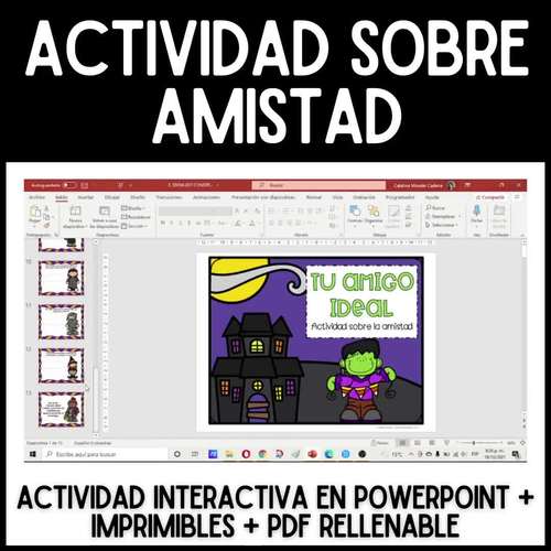 AMISTAD. ACTIVIDAD INTERACTIVA EN ESPAÑOL (POWERPOINT). 2-5 | TPT