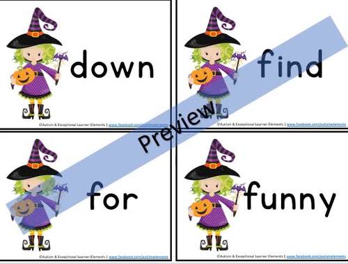Pre-Kindergarten Sight Words- Halloween- Autism & SPED Resources