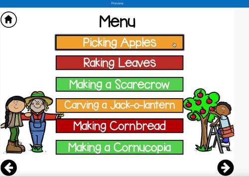 Fall Sequencing Stories with Pictures Autumn Speech Therapy Boom Cards ...