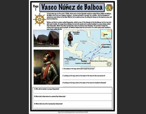 Balboa and the Pacific Ocean – Age of Exploration Activity Pack | 2nd Grade