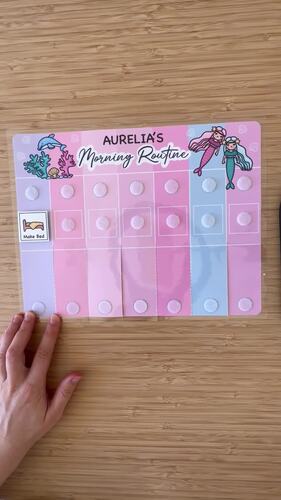 Editable Routine Flip Chart for Girls, Daily Visual Chore Chart with ...