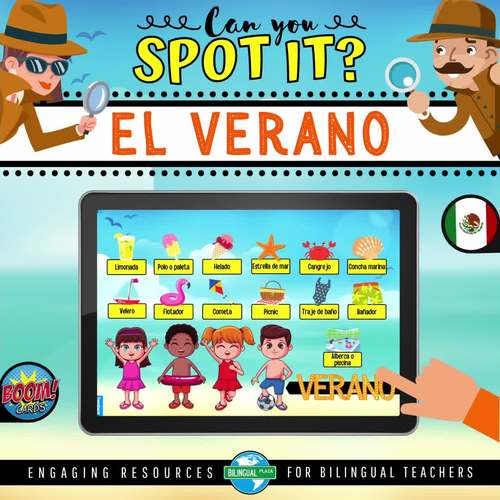 Boom Cards™ EL VERANO Can You Spot It? Juego | Summer Vocabulary Game ...