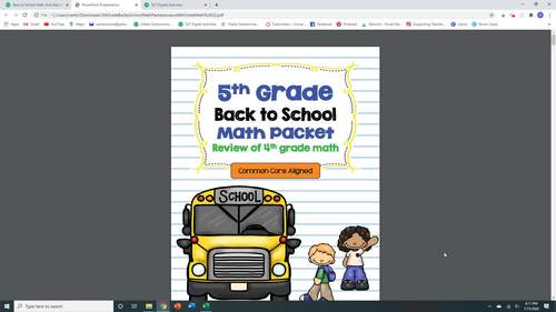 Back to School Math Activities for 5th Grade Math | Review of 4th Grade ...