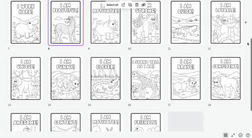 SEL | Positive Affirmation Animal Coloring Packet | Classroom Culture