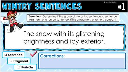 Winter Grammar Task Cards | Digital Winter Grammar Activities | TpT