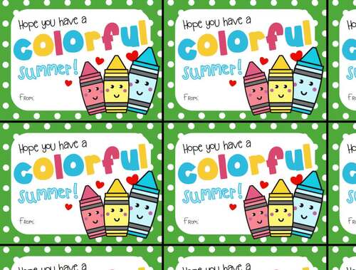 Crayon End of Year (EOY) Gift Tag- Hope you have a colorful summer!