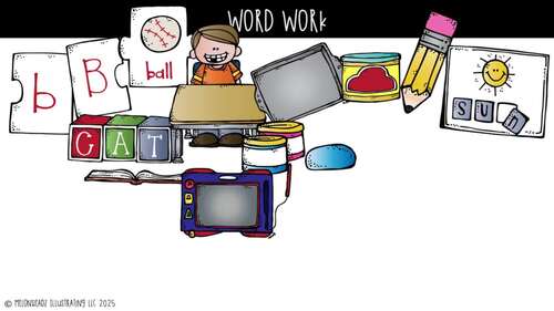 Word work clip art, classroom, education COLORED Version by Melonheadz ...
