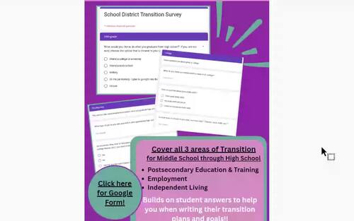 Comprehensive Transition Survey - EDITABLE Google Form | TPT