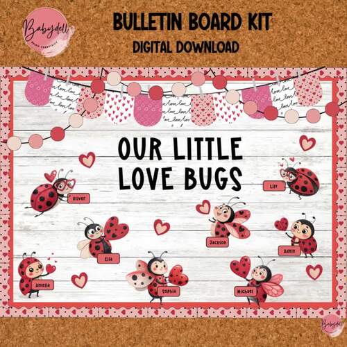 Ladybug Valentine's Day Bulletin Board Kit | Love Bug Classroom Door Decor