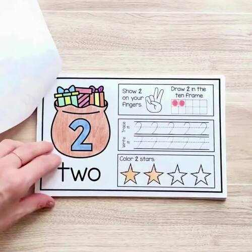Christmas Math Activity Book - Numbers & Counting 0 - 10 {Pre-K, K ...