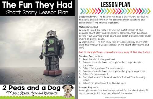The Fun They Had Short Story Lesson by 2peasandadog | TPT