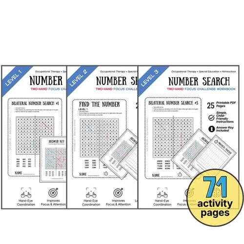 Bilateral Number Search Bundle Levels 1–3 | Focus & Executive Function ...