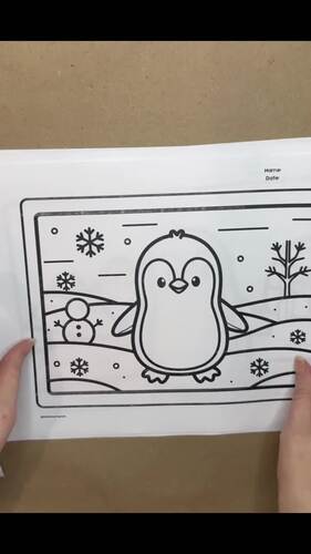 Coloring Sheet January Penguin Winter Pages 1st grade craft worksheet ...