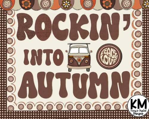 Retro Fall Bulletin Board Kit + Borders + Buntings | PNGs | 23 | TPT