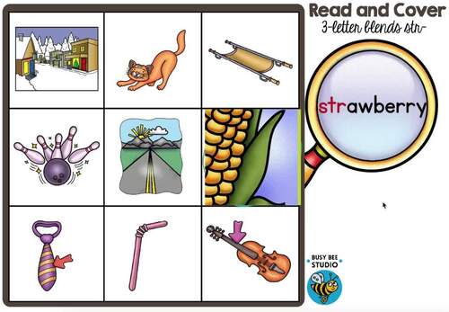 3-Letter Beginning Blends Boom Cards Game | STR Words by Busy Bee Studio