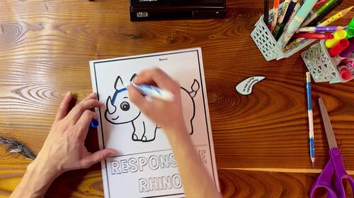 Responsibility Character Trait Craft | Rhino Pop-Out Craft & Mini Lesson