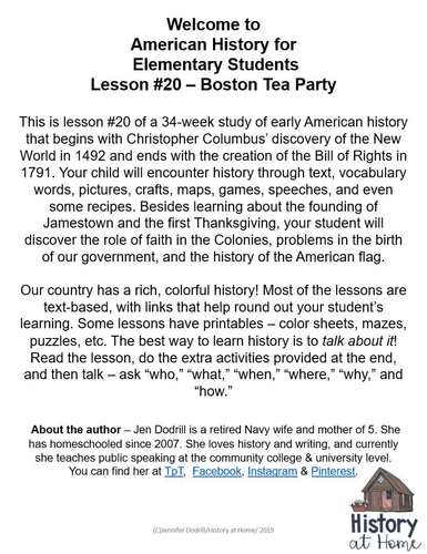 Early American History: Boston Tea Party Lesson, American Colonies ...