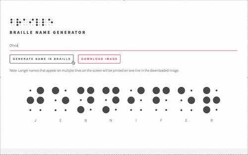 Custom Braille Names & Words - Make Your Own Braille Flash Cards in Minutes