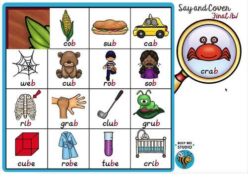 Articulation Boom Cards Game for Speech Therapy | B in the Final Position