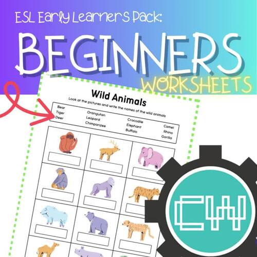 ESL Early Learners Beginners Pack: Themed Worksheets in English | TPT