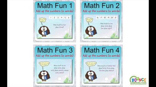 Math Fun 4: Add the numbers in words (BOOM distance learning counting ...