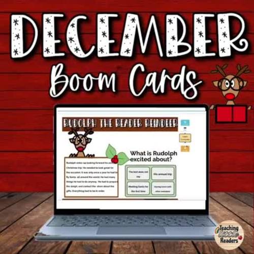 December Boom Cards Digital Task Cards Reading Comprehension | TPT