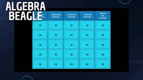 Decimal Review Game by Algebra Beagle | TPT