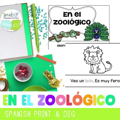 Spanish Zoo Animal El zoológico Reading Activity Story Print & Boom ...