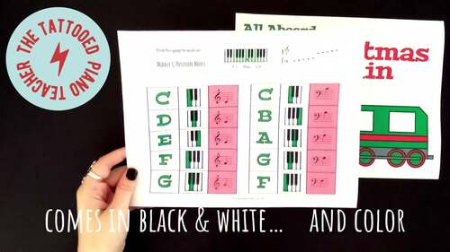 MUSIC THEORY PUZZLES | Christmas Train Matching Game: Notes, Key Names ...
