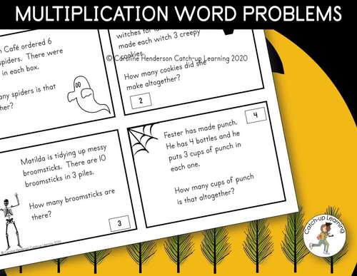Halloween Multiplication and Division Word Problems by Catch-Up Learning