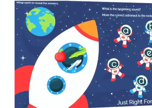 Space Explorers Beginning Sounds Match A to Z Boom Cards by Just Right ...