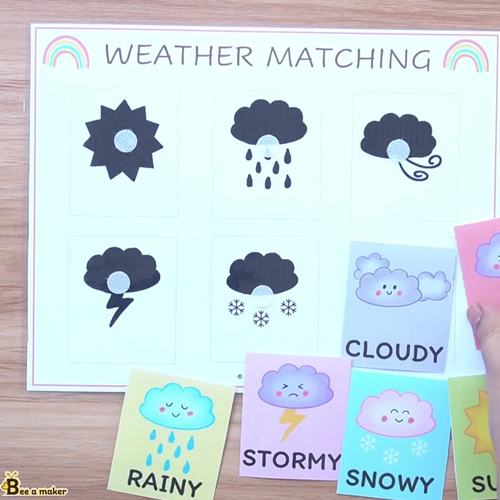 Weather matching activity for busy book by Bee a maker | TPT