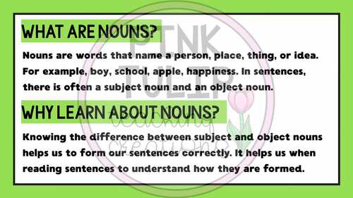 Subject and Object Nouns - PowerPoint Presentation | TPT
