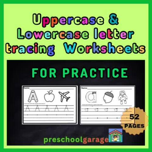 Uppercase And Lowercase Tracing Worksheets For Practice By Preschool Garage