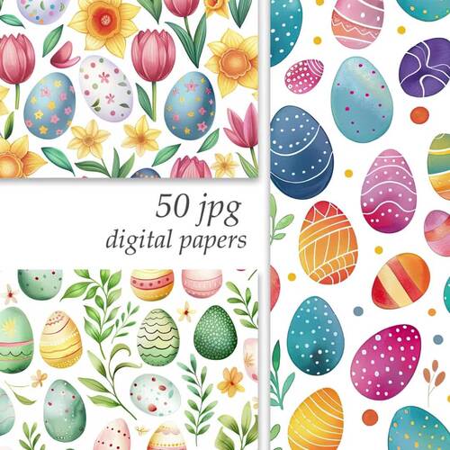 Easter Digital Paper, Easter Egg Background by PinkPearly Design